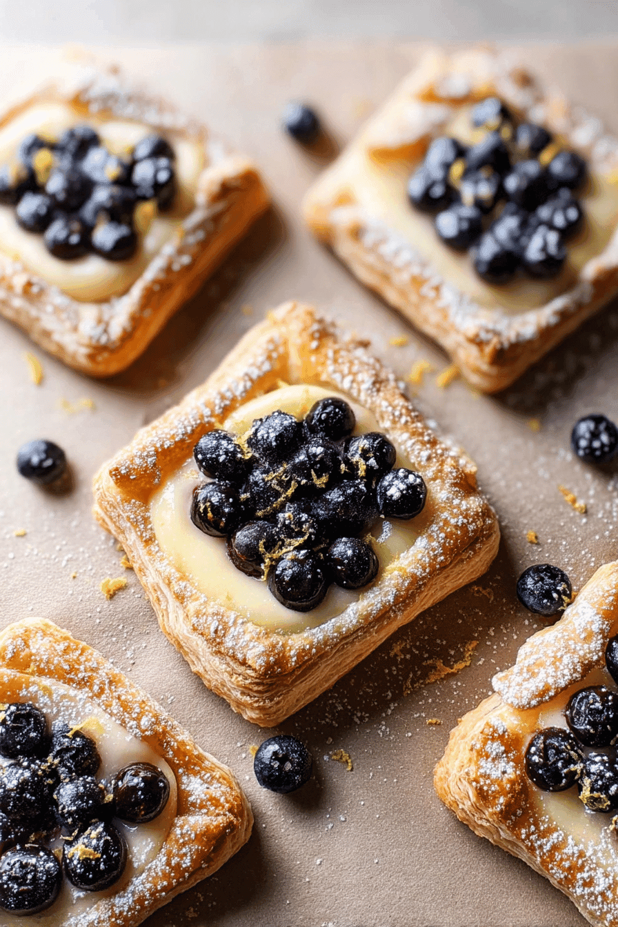 Blueberry Lemon Cream Pastries With Puff Pastry Recipe