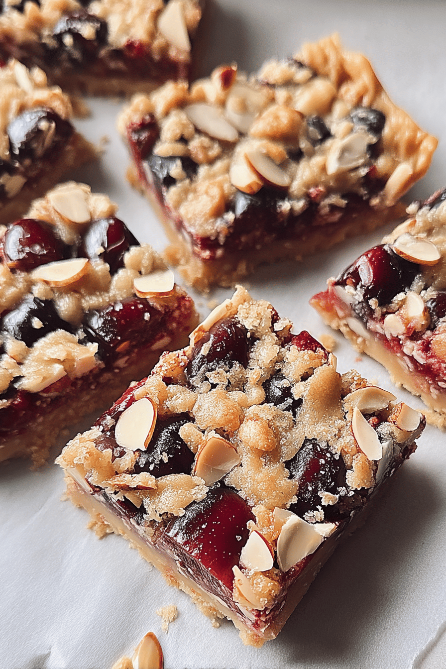 Irresistible Cherry Almond Bars With Crumble