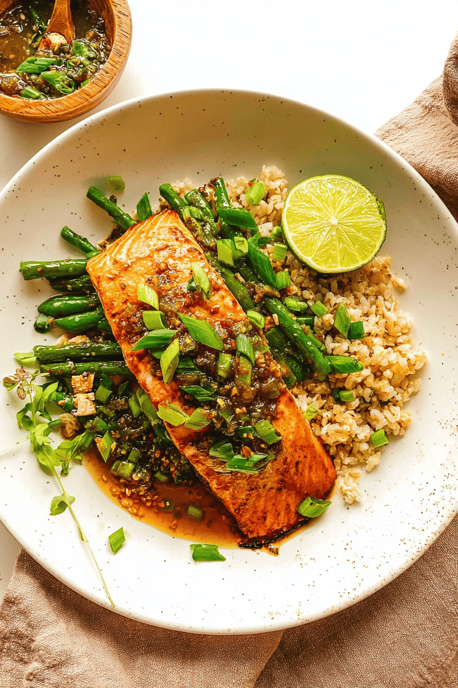 Honey Salmon With Ginger Scallion Sauce Quick 20 Minute Meal