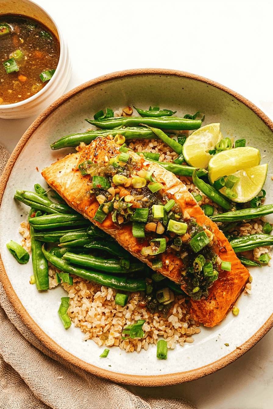 Honey Salmon With Ginger Scallion Sauce Quick 20 Minute Meal
