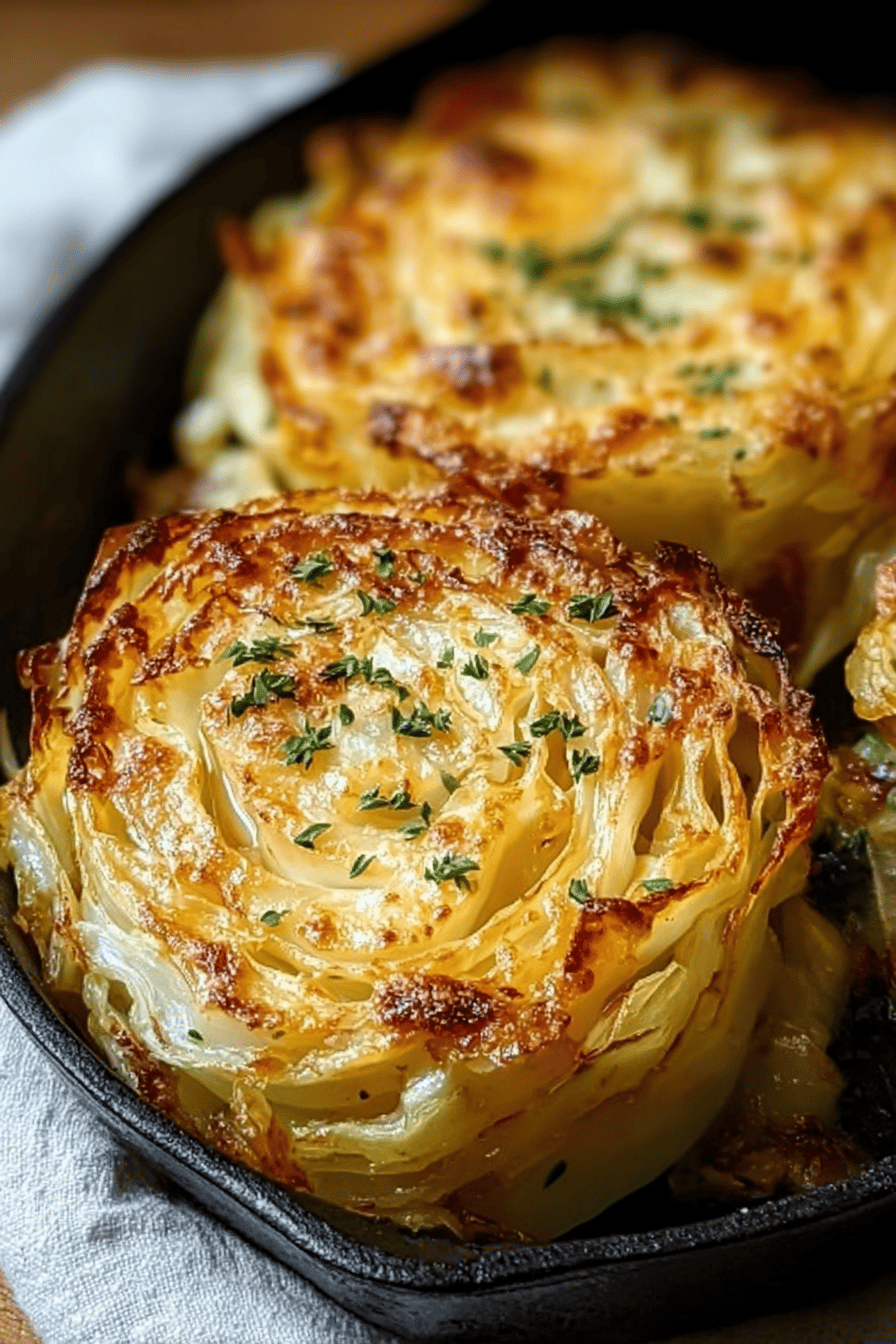 Cheesy Baked Cabbage Steaks With Crispy Golden Topping