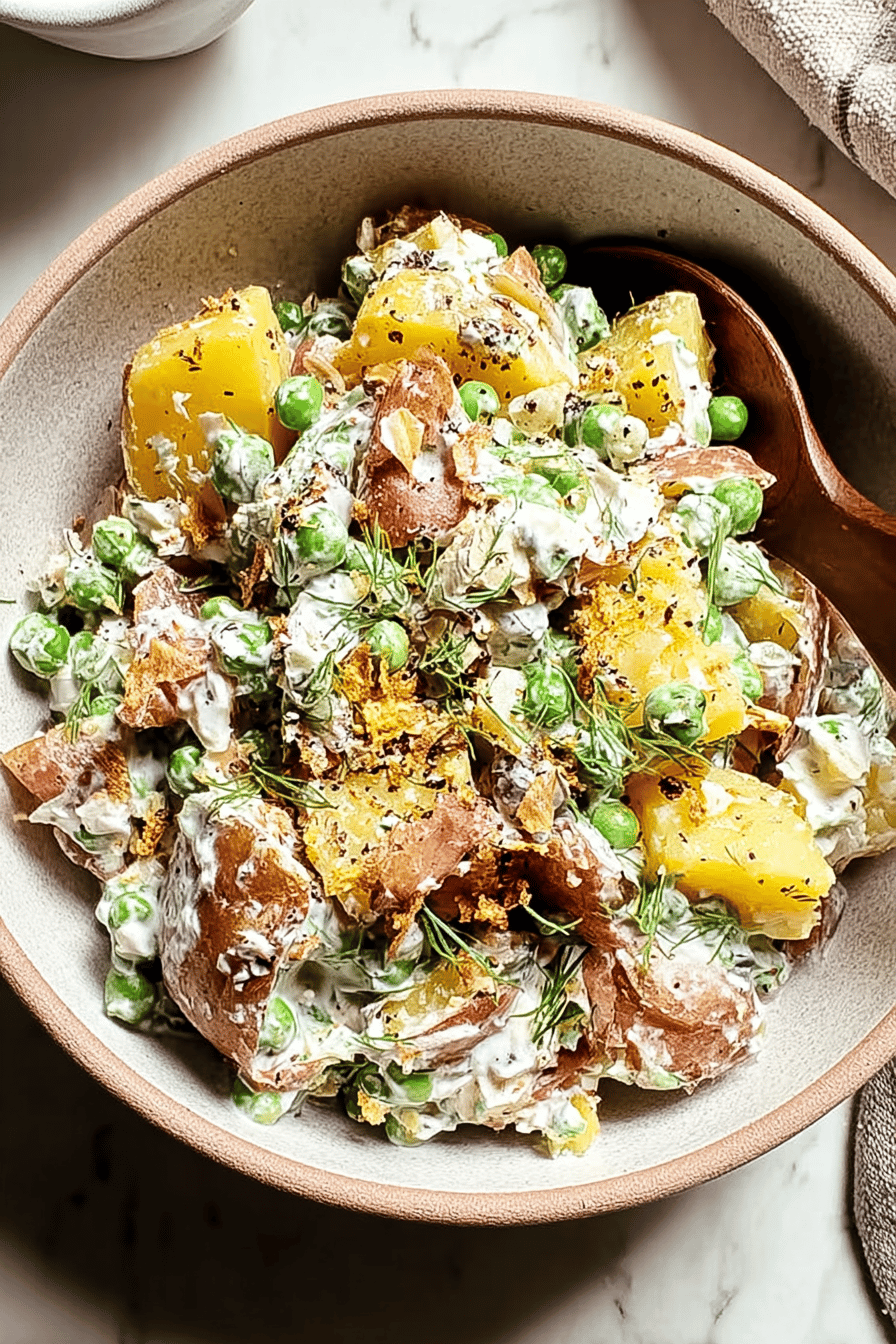 Crispy Smashed Potato Salad With Tangy Dressing And Herbs