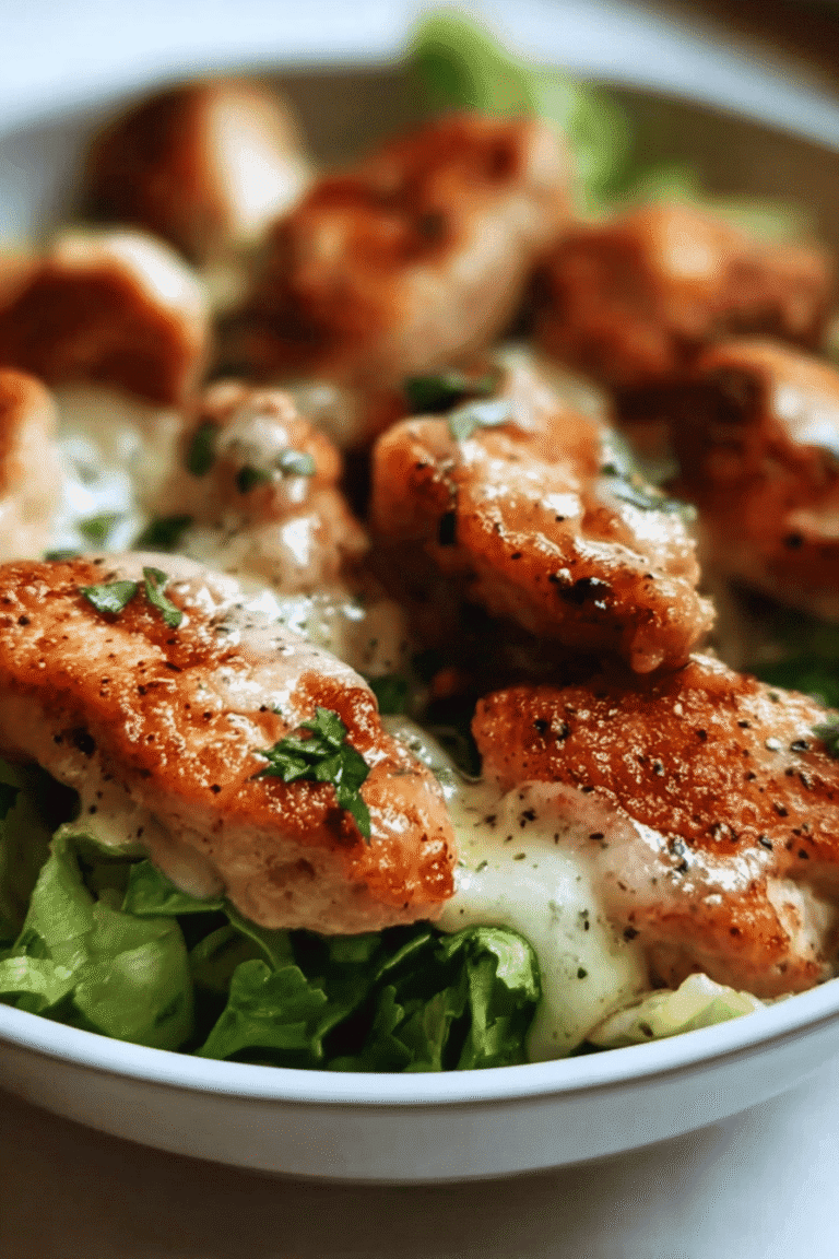 Caesar Chicken Recipe With Crispy Croutons And Creamy Sauce