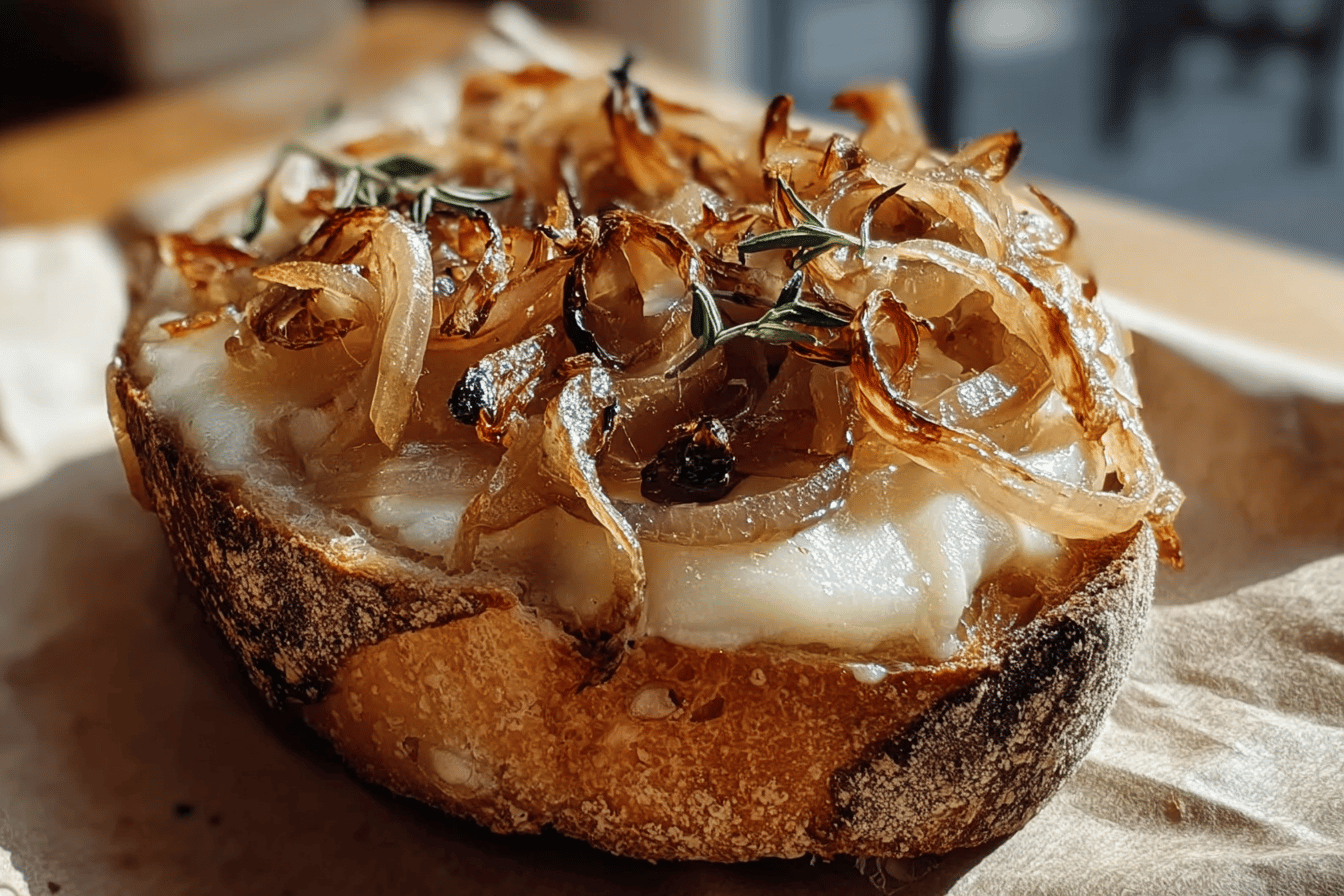 Caramelized Onion Brie Toast Recipe With Apple Flavor 2024