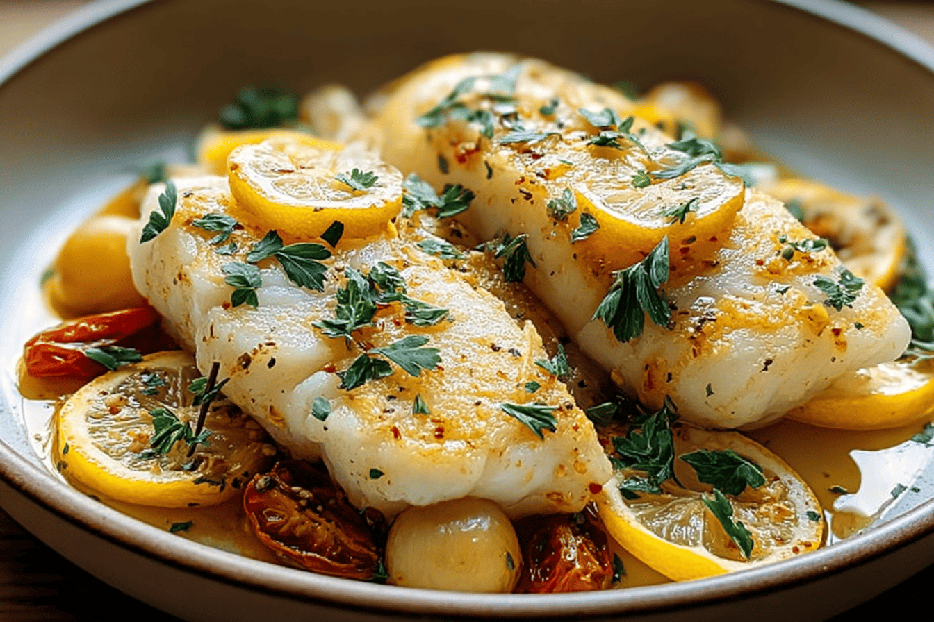Lemon Garlic Butter Cod Recipe With Simple Ingredients