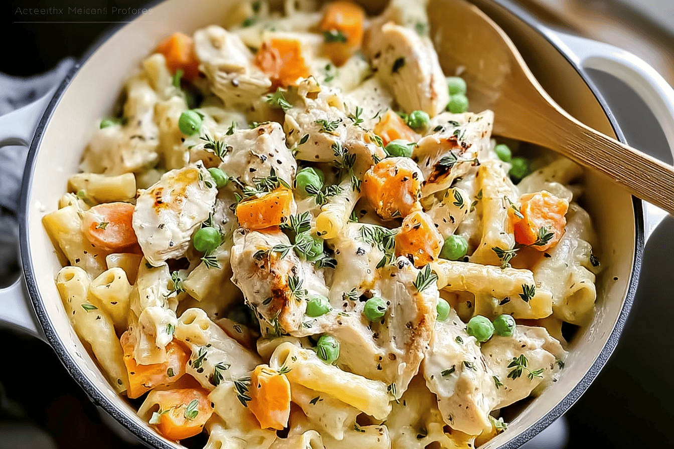 Chicken Pot Pie Pasta Recipe With Creamy Sauce 2024