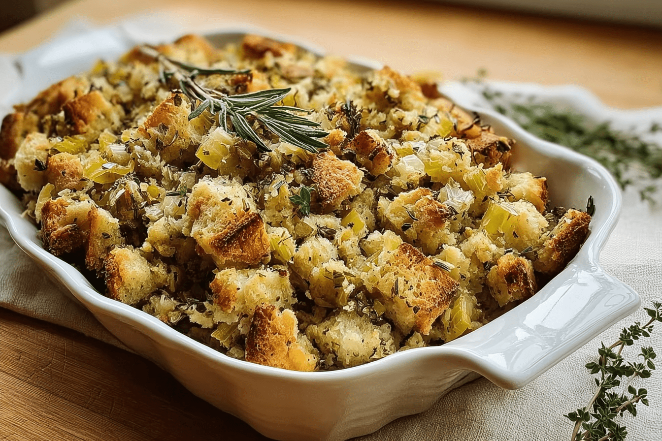 Herb Stuffing Recipe With Buttery Flavor For Holiday Meals
