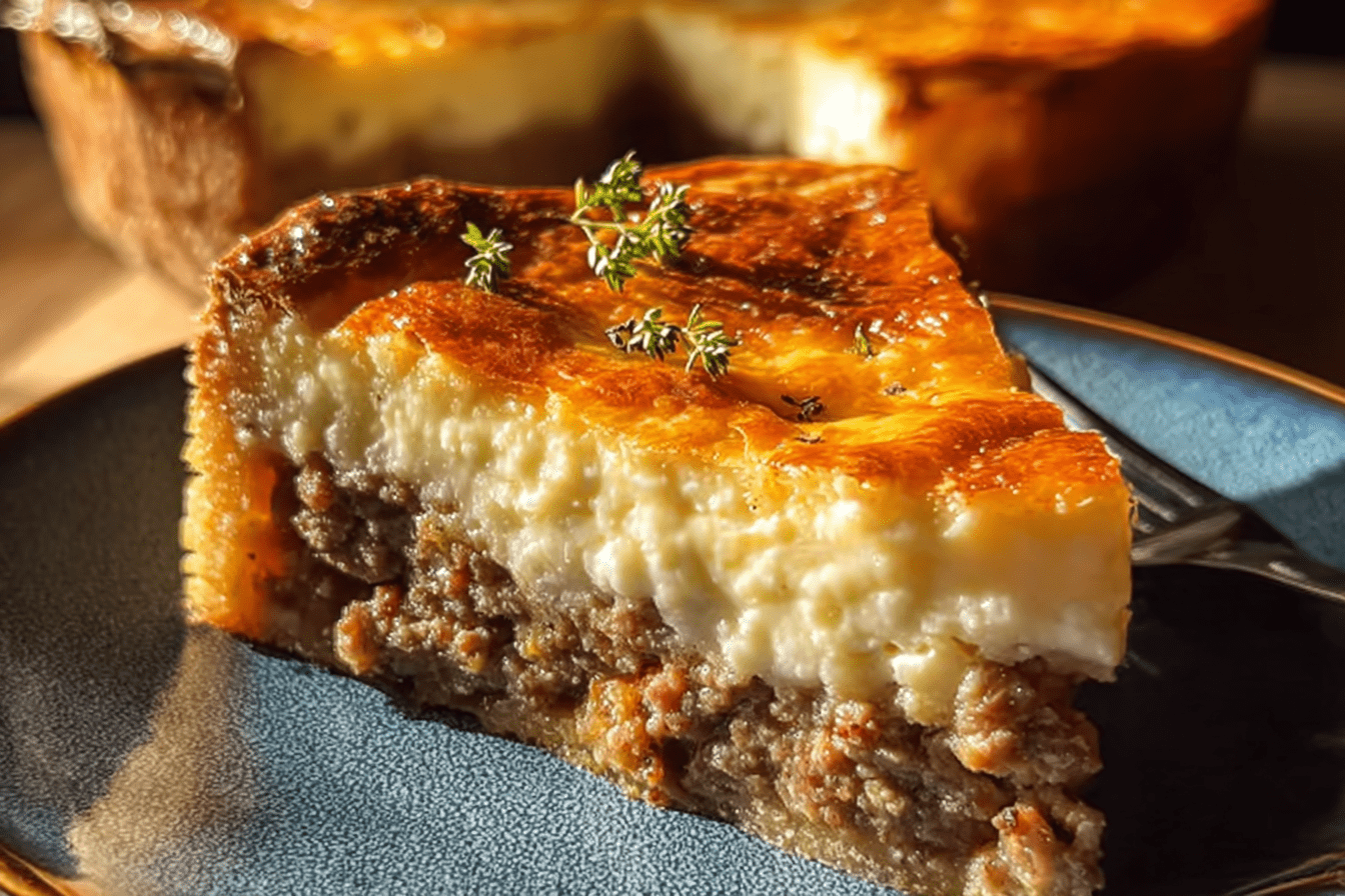 Meat And Cheese Pie Recipe With Cheddar And Savory Flavors