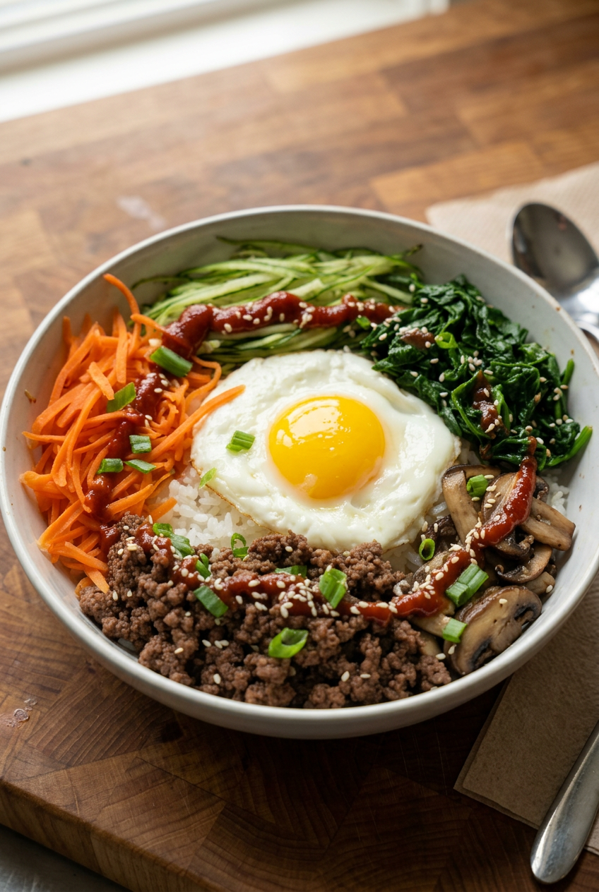 Bibimbap With Ground Beef Recipe: Quick Korean Bowl